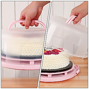 UPKOCH Clear Cake Carrier Cake Container Birthday Cake Case Cake Carrying Case Handheld Cake Case 10 Inch Cake Carrier Multi-function Cake Case Round Cake Carrier Cake Packing Holder