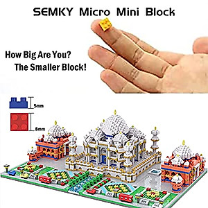 SEMKY Micro Mini Blocks Taj Mahal Famous Landmark Model Set,(5477Pieces) -Building and Architecture Toys Gifts for Kid and Adult