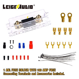 LEIGESAUDIO 4 Gauge Amp Wiring Kit Ture 4 AWG Amplifier Installation Wiring Kit - Car Subwoofer Wiring Kit Helps You Make Connections and Brings Power to Your Radio, Subwoofer and Speakers