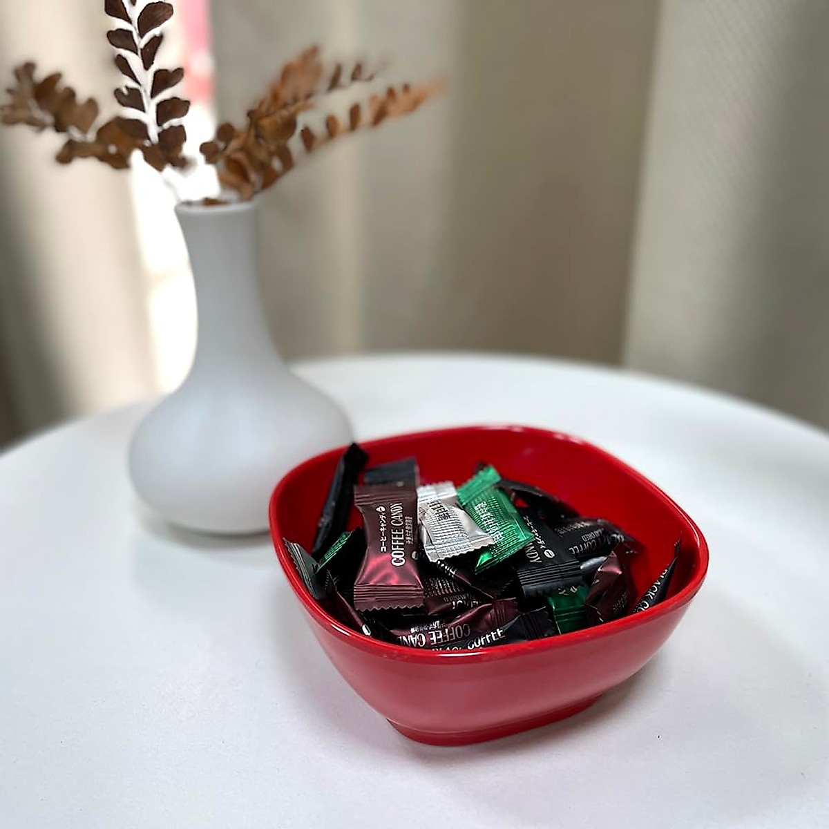 EWEIGEER 4.4-inch Melamine Dessert Bowl Kids Plastic Bowls,Small Bowl For Ice Cream Snacks Rice Salad Soup Cereal.Set of 10(Red)