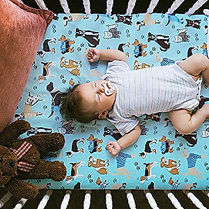 Crib Sheet - Fitted Crib Sheet Baby Sheet for Standard Crib and Toddler mattresses Nursery Bedding Sheet Crib Mattress Sheets for Boys and Girls 1 Pack Dog Toddler Sheet by UOMNY