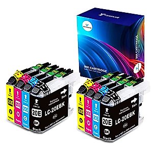 Esiwerjob Compatible Ink Cartridge Replacement for Brother LC20E LC 20E XXL Use with MFC-J985DW MFC-J775DW MFC J775DW XL MFC J985DW XL MFC-J5920DW MFC J5920DW (8 Pack)
