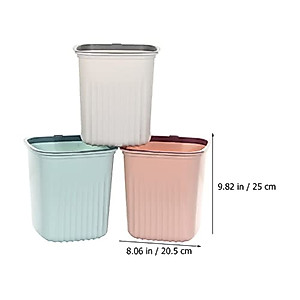 Zerodeko Bathroom Trash 3Pcs Small Trash Can Plastic Waste Basket Garbage Container Bin Recycling Bin Rubbish Bucket Food Scrap Container Compost Bin Pail for Bedroom Bathroom Kitchen Office Trashcan