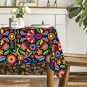 Horaldaily Mexico Tablecloth 60x84 Inch Rectangular, Cinco De Mayo Fiesta Washable Table Cover for Party Picnic Dinner Decor
