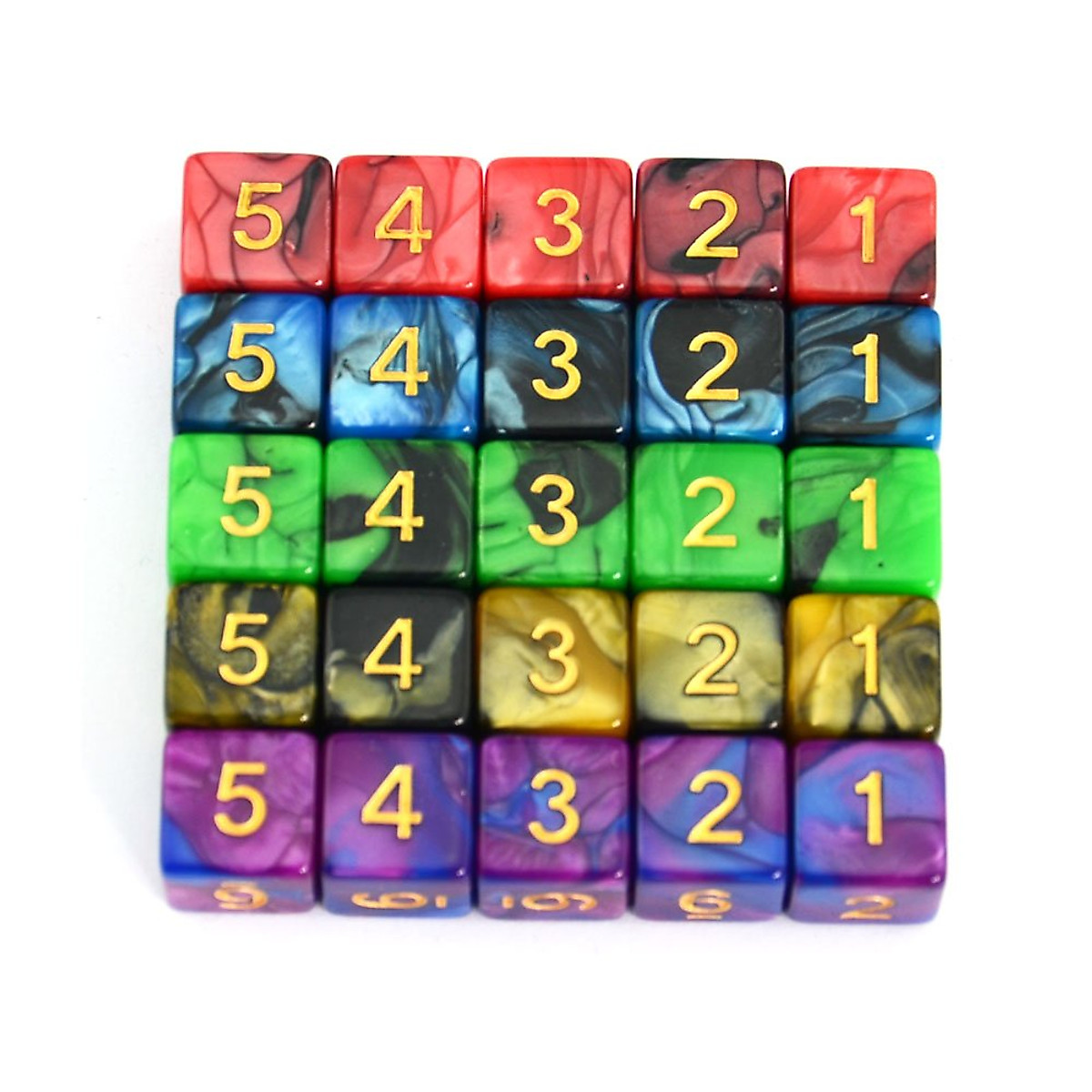 SmartDealsPro D6 Six Sides 16mm Two Color Dice for DND MTG PRG Wow Table Game (Color 2)