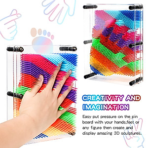 3D Pin Art Toy, Pin Art Board Pin Art Toy for Kids, Sensory Toys for Age 3, 4, 5, 6, 7, 8, 9, 10+ Years Old Kids Boys Girls, Toddler Toys Birthday Gifts Baby Girl Boy Gifts Fidget Toys(Multicolor)