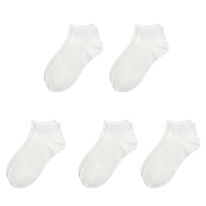 SERISIMPLE Viscose Bamboo School Socks Ankle Super Soft Kids Socks Stretch Cuffs Athletic Socks Odor Resistant Anti-odor 5 Pairs (Medium, White)