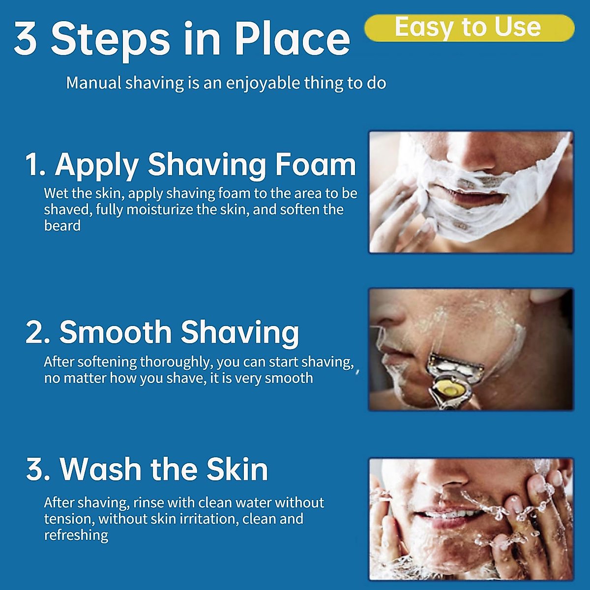 Razor Blades Refills, 【Upgrade 】Sharp Razor Blades Refills Mens Womens, Manual Dual Lubrication Blade - Suitable for Beards, Legs, and Armpits (16PCS)