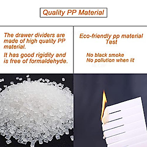 NLCBF 12Pcs Drawer Dividers, Adjustable Drawer Organizer, Plastic Drawer Dividers Organizers with 45pcs Fixed Buckle, Drawer Dividers for Clothes, Sock, Can Help Tidy Kitchen, Dresser, Office