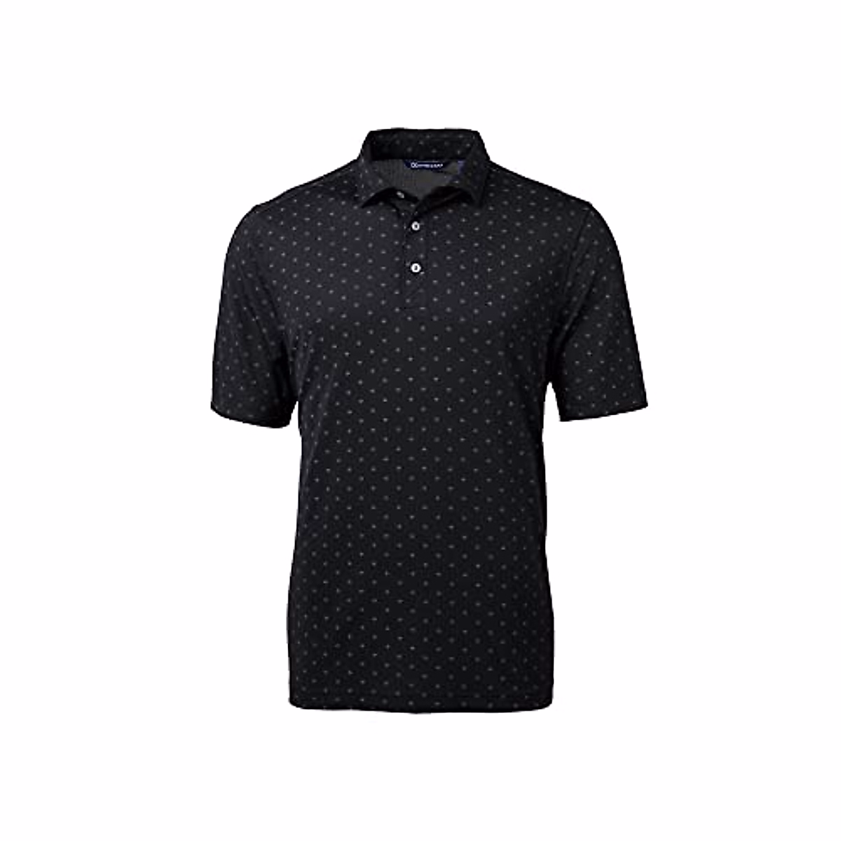 Cutter & Buck Men's Short Sleeve Virtue Eco Pique Tile Print Polo Shirt, Black, XXL