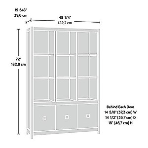 Sauder Cannery Bridge Storage Wall, L: 48.35" x W: 15.67" x H: 71.97", Mystic Oak