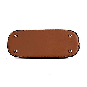 SG SUGU Lightweight Medium Dome Crossbody Bag with Tassel | Plaid Pattern | Brown/Brown