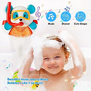 Baby Bath Toy, Automatic Bubble Blower Bubble Bath Maker for Bathtub Toys Play 12 Songs for Toddlers Baby Boys and Girls Infants Little Bear Bathtub Play, Great Gifts for Toddlers and Kids