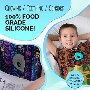 Blue Dolphin Chew Necklace for Sensory Kids - (Durable) Gender Neutral Chewing Necklace - Sensory Necklace for Autistic Chewers - Oral Sensory Toys for Adults and Children