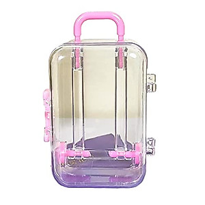 SONGBIRDTH Storage Container Suitcase Style Storage Container Decorative Easy Grip Unique Plastic Pink