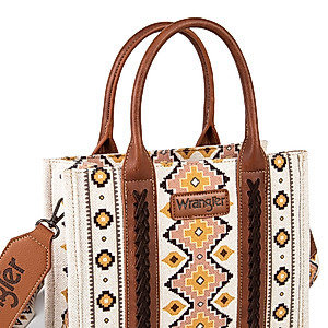 Wrangler Purses Aztec Tote Bag for Women Boho Handbags Wide Guitar Strap Crossbody Bag with Fall Collection Gift WG2202-8120SCF