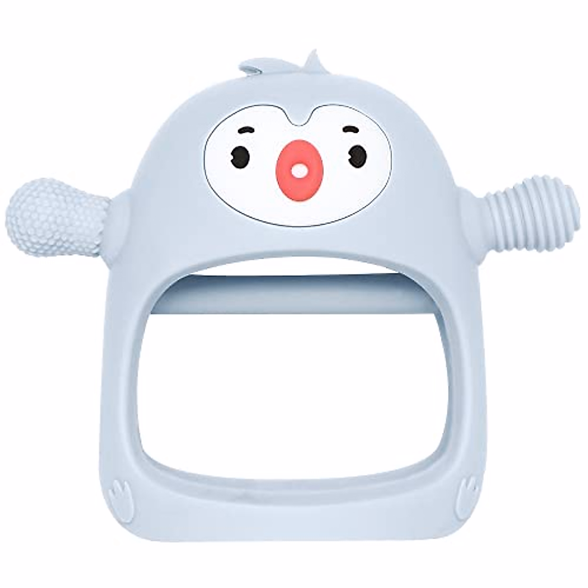 Smooch Penguin Mitten Teething Toys For Babies 0-6 Months, 12, 18 - Penguin Teethers For Babies Are Easy To Hold, Silicone Baby Teether Toys Are Soft Yet Durable - Provides Teething Pain Relief (Blue)