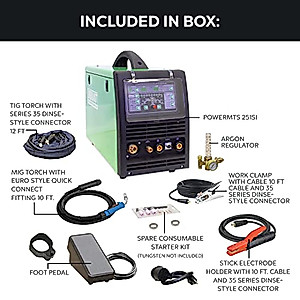 2021 Everlast PowerMTS 251Si Pulse MIG TIG Stick 250amp 110v/220v Multi Process Welder