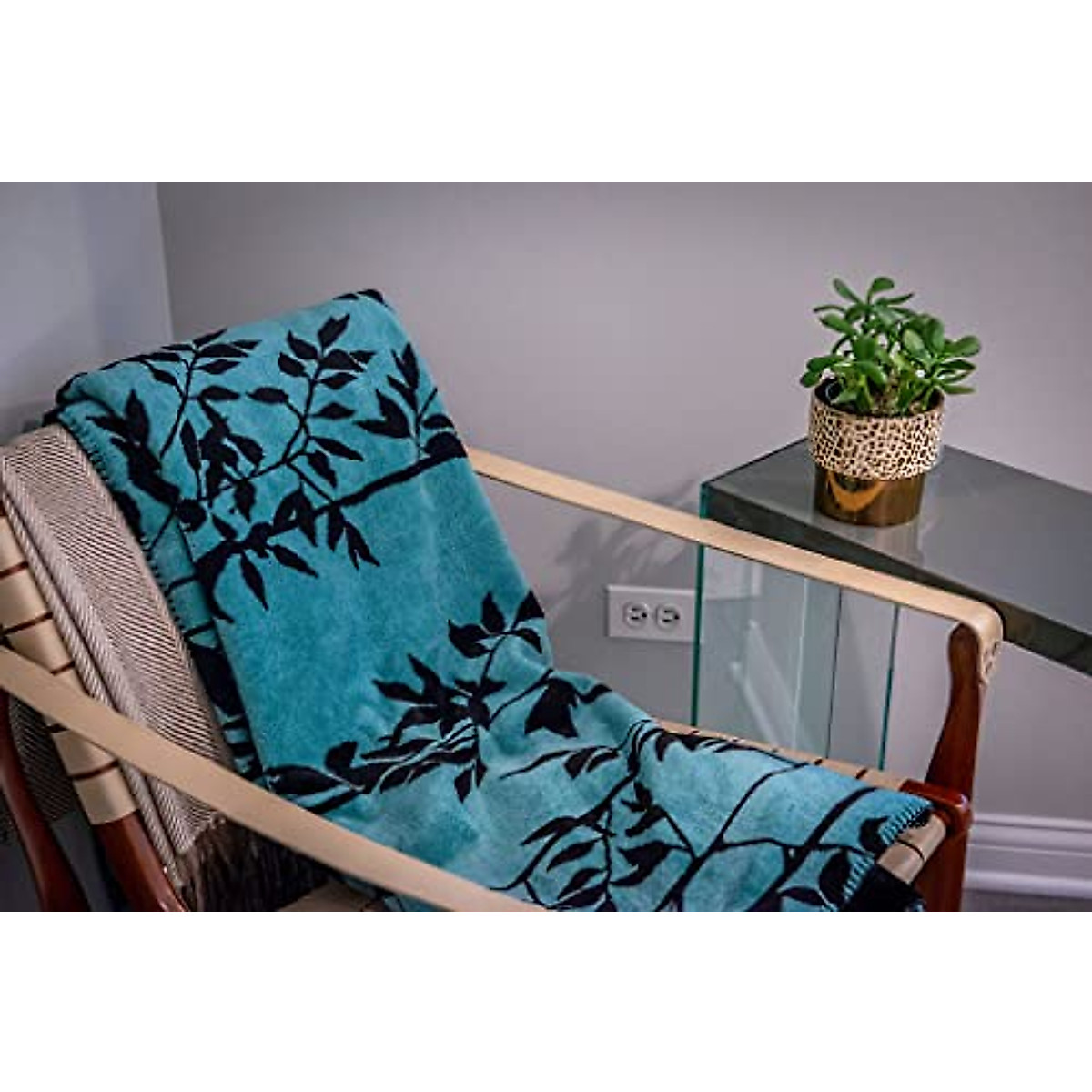 Denali Ultimate Comfort Floral Throw Blanket, Plush, Hand-Stitched, Super Cozy Blankets Made in The USA, Branches