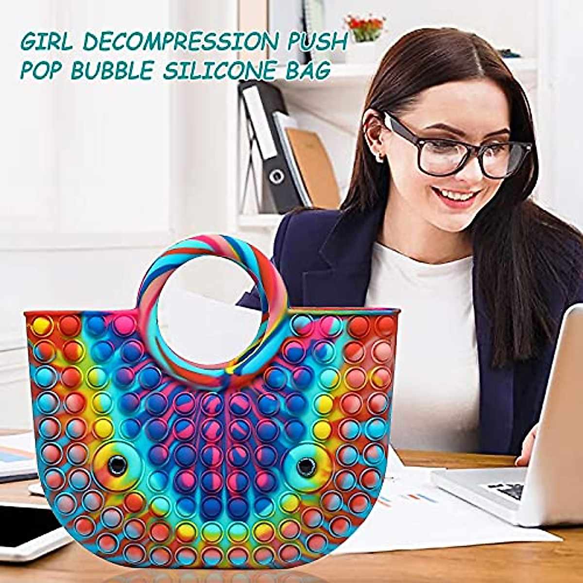 Big Pop Bags Bubble Handbag,Pop Purses for Ladies, Mothers Day Handle Satchel Bag for Women for Mom