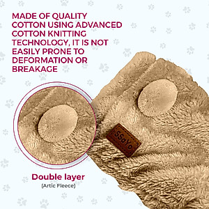 SSaYo Adjustable Dog Noise Cancelling Ear Muffs Noise Protection - No Flap Ear Wraps for Dogs - Snoods Dog Headband Ear Covers for Anxiety Relief, Thunderstorms, Fireworks & Grooming (Brown, Large)