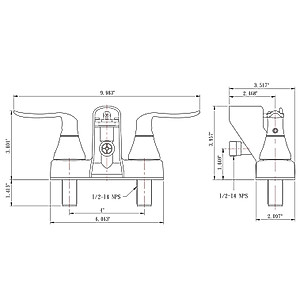 Dura Faucet DF-SA110LH-MB RV Tub & Shower Faucet Valve Diverter with Winged Levers (Matte Black)