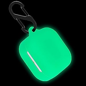 Geiomoo Silicone Case for EchoBuds 2023 Release, Protective Cover with Carabiner (Luminous Green)