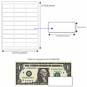 Mr-Label 1" x 2-5/8" Kraft Brown Rectangle Labels – Permanent Adhesive Blank Labels for Inkjet & Laser Printer – for Envelope | Gift Bag | Bottle | Handmade (10 Sheets|300 Labels)