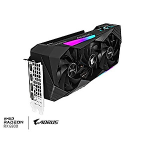 Gigabyte AORUS Radeon RX 6800 Master 16G Graphics Card, MAX-Covered Cooling, 16GB 256-bit GDDR6, GV-R68AORUS M-16GD Video Card