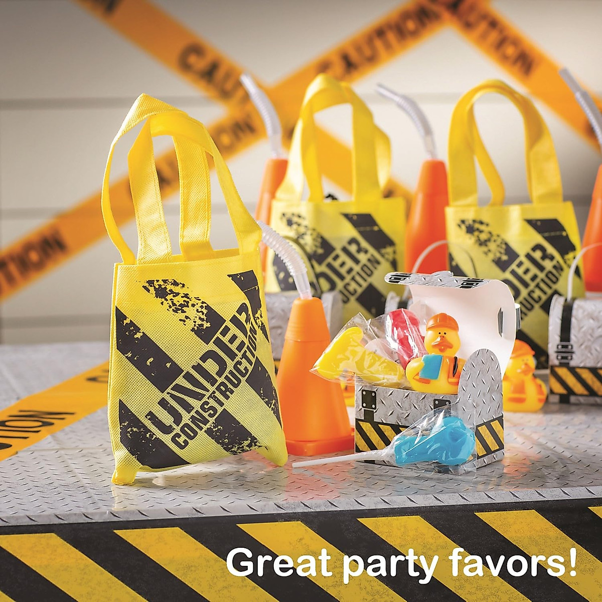 Fun Express Construction Rubber Duckies (Set of 12 Ducks)