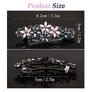 Jakeni Elegant Sparkly Glitter Rhinestones Flowers Hairpins - Vintage French Style Hair Barrettes, Clips and Accessoires for Women