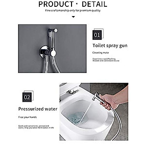 MINJING Wall Mounted Bidet Sprayer, Handheld Hot and Cold Water Bathroom Bidet Faucet Toilet Sprayers for Shower,Black
