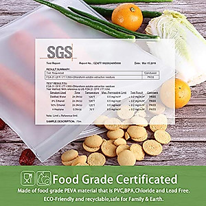 SPLF 12 Pack BPA FREE Reusable Storage Bags (5 Reusable Sandwich Bags, 5 Reusable Snack Bags, 2 Reusable Gallon Bags), Extra Thick Freezer Bags Leakproof Silicone and Plastic Free Lunch Bags for Food