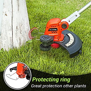 PAXCESS 20V 12-Inch Cordless String Trimmer/Weed Eater, 2 PCS 2.0Ah Battery & Charger Weed Wacker, 6 PCS Spool Line & 2 Cap Included, 180° Rotatable Handle, Adjustable Rod Length, Lightweight