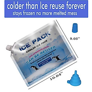 HenryDa 6 Pieces Reusable ice Packs for Coolers,Long Lasting Cooler ice Pack, 24to 48 Hours of Cold Gel Ice Pack.Lunch Bag CoolerIt can Hold 1400-1600ml of Water