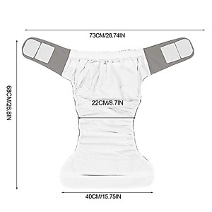 Adult Diaper Cover, Waterproof Washable Reusable Waterproof Diapers Adult Diapers Cloth Pocket Nappy Cover[Gray]