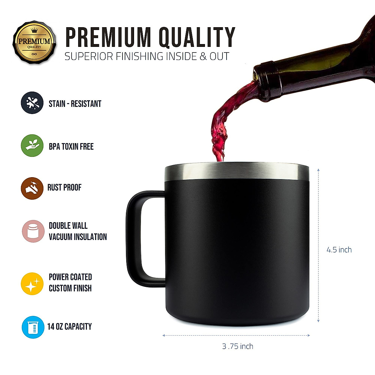 Whiskey Gifts for Men - Probably Whiskey Mug Coffee 14oz Stainless Steel with Lid - Funny Gift Idea for Dad, Camping, Bourbon Lover, Camp, Cup, Travel, Bday, Birthday, Themed, Maybe Scotch Accessories