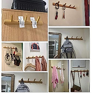 Moetron Modern Wall Mounted Coat and Hat Rack –4 Pegs, Beautiful Bamboo Wood Entryway Hanger with Screws - Wooden Bedroom and Bathroom Robe Towel Racks - Easy Assembly, Durable , Classic Design