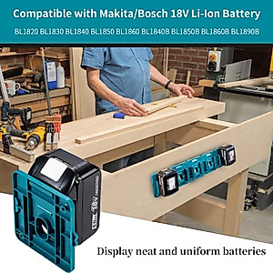 Crivnhar 5 Pack Battery Holder for Makita 18V Battery Mounts Dock Holder Fit for BL1860 BL1850 BL1840 BL1830(w/10 Screws)