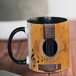 1/3 Ceramic Coffee Mug - Novelty Music Note Cups, Funny Music Note Coffee Mug | Guitars Piano Violin Musician Coffee Cup, Musical Notes Design Guitar Coffee Cup for Musical Teacher Music Lover