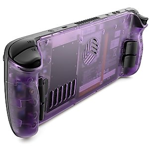 JSAUX Transparent Back Plate Compatible with Steam Deck LCD, DIY Clear Replacement Back Shell Case Compatible with Steam Deck LCD - PC0106 Vents Version [Purple]