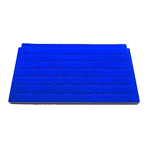 N'icePackaging 2 Qty USA Deluxe Egyptian Blue 72 Ring Foam Insert Display - For Trays/Jewelry Cases - Full Size 14 1/4" x 7 3/4" x 5/8"