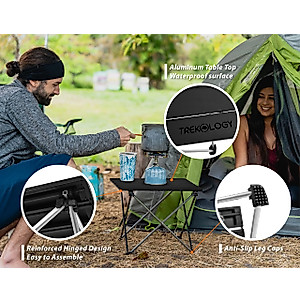 TREKOLOGY Small Camping Table Beach Table Camping Side Table That Fold Up Lightweight, Tent Table Folding Camp Table, Fold Up Camping Tables Small Folding Table Portable Outdoor