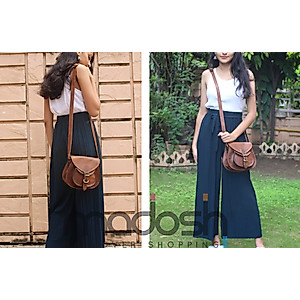 Madosh, Genuine Leather Crossbody Bag Women's Messenger Side Shoulder Brown Cross-Over Purse