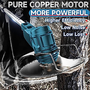 Cordless String Trimmer & Edger,3-in-1 21V Grass Trimmer Lawn Edger with2 PCS 2.0Ah Batteries and 3 Cutting Types Blades Included,Electric Weed Wacker for Lawn Care and Garden Yard Work