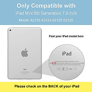 Case for iPad Mini 5(2019 Released), Lightweight Slim Soft TPU Trifold Stand Smart Cover, Auto Sleep/Wake Case with Pencil Holder for iPad Mini 5th Generation 7.9 Inch, Light Blue