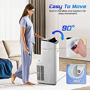 Aigostar 12000 BTU Smart Portable Air Conditioner, Dehumidifier, Fan, 4-in-1 AC Unit Room Up to 550 Sq.Ft, WIFI App & Remote Control,Works with Alexa/Google Assistant, 24H Timer, Window Kit, White
