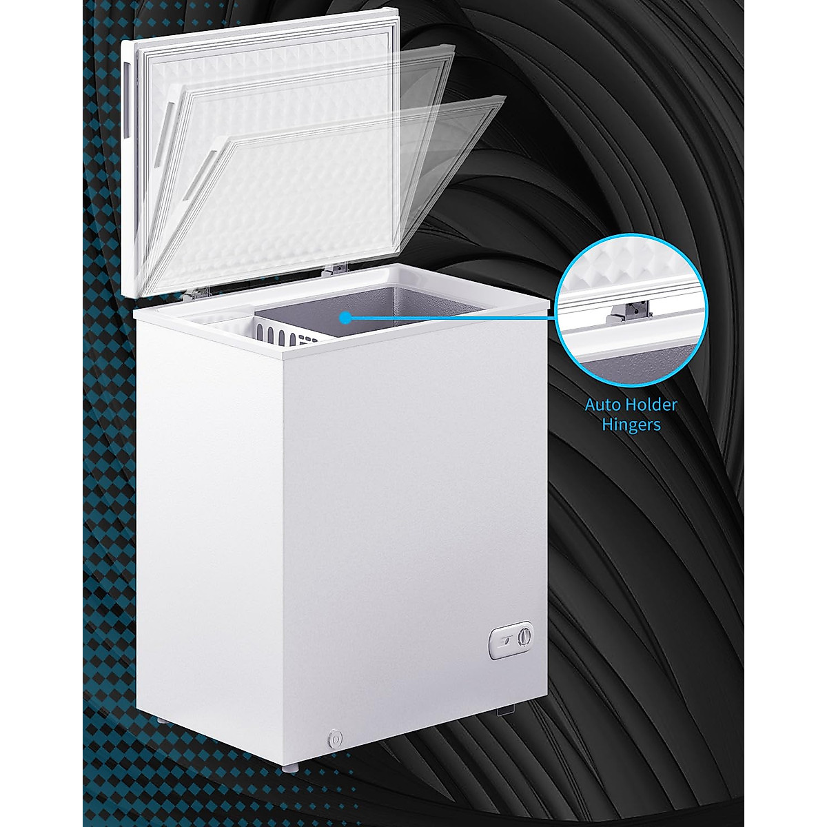 Muhub 10.0 Cu.Ft Chest Freezer,Deep Freezer with Removable Basket,Compact Freezer with Top Open Door, Adjustable Temperature, Low noise，Suitable for Kitchen Dorm Garage and Shed，White