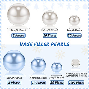 MTLEE 2124 Pieces Christmas Vase Filler Pearls Including 8 Suspending Candles for Vase Filler Christmas Table Decor Suspending Candle Centerpiece for Christmas Dining Table Decor(Beauty Style)