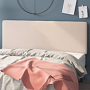 ZINUS Parker Upholstered Headboard / Easy Assembly, Beige, Queen